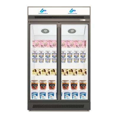 China Commercial Glass Door Freezer Featuring Transparent Doors and Spacious Compartments to Optimize Frozen Food Presentation for sale