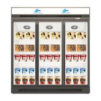 China Commercial Upright Freezer with Air Cooling System and High-Visibility Glass Doors for Supermarket Display Showcase 1450L Volume for sale