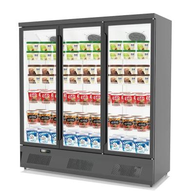China Luxurious Bottom Display Glass Door Freezer R290a Three Layer Hollow 950L for sale