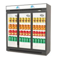 China 1450L R290a Display Glass Door Freezer Light Three Door Glass Freezer 2000mm for sale