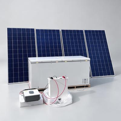 China 550L Solar Chest Freezer R404a Double Doors Cold Storage Deep Freezer Solar for sale