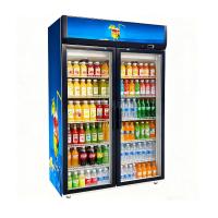China Commercial Double Glass Door Beverage Display Refrigerator with Large Capacity Display and Low-E Double Tempered Glass for Energy Saving Refrigeration for sale