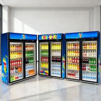 China Commercial Double Glass Door Beverage Display Refrigerator with Large Capacity Display and Low-E Double Tempered Glass for Energy Saving Refrigeration for sale