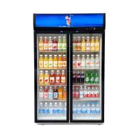 China Commercial Double Glass Door Beverage Display Refrigerator with Large Capacity Display and Low-E Double Tempered Glass for Energy Saving Refrigeration for sale