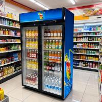 China Commercial Double Glass Door Beverage Display Refrigerator with Large Capacity Display and Low-E Double Tempered Glass for Energy Saving Refrigeration for sale