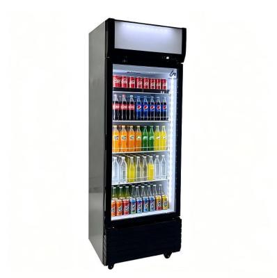 China Cost-Effective Single Door Beverage Cooler Commercial Upright Glass Door Drink Display Fridge Promotion for Supermart & Store for sale