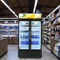 China Double Door Upright Display Cooler with Tempered Glass Door Brand Compressor and Digital Control for sale
