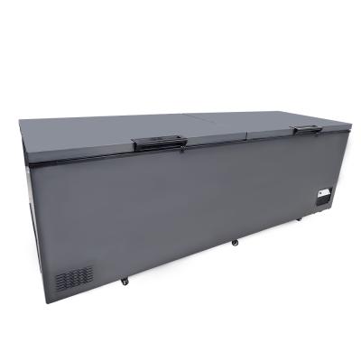 China 1200 by 760 by 880 Millimeters Dimension Matte Dark Grey Body Chest Freezer with Wear Resistant Oil Repellent Surface for Commercial Use for sale