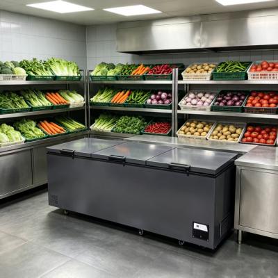 China High Capacity Direct Cooling Chest Freezer with Electronic Control Panel for Commercial Food Preservation for sale
