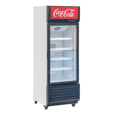 China Eco Friendly Display Glass Door Freezer 330L Beverage Storage Commercial Cooler for sale
