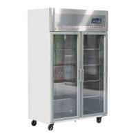 China 2 - 8C Stainless Steel Commercial Freezer 110V 60Hz Two Door Refrigerator for sale