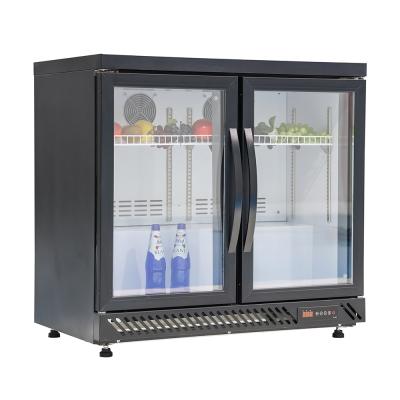 China 175L Commercial 2 Door Glass Freezer 240V 60Hz Eco Glass Cooler Fridge for sale