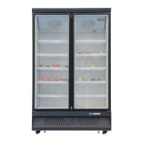 China 1600 Liter Display Glass Door Freezer Compact Air Cooled Freezer for sale