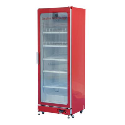 China 420L Capacity Glass Door Refrigerator with Air Cooling Technology and R290a Refrigerant for Commercial Use for sale