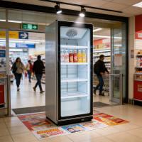 China Single Door Display Glass Door Freezer Vertical Beverage Milk Refrigerated Display Cooler for sale