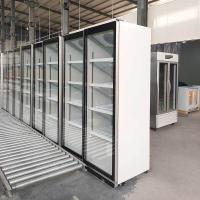 China Single Door Display Glass Door Freezer Vertical Beverage Milk Refrigerated Display Cooler for sale
