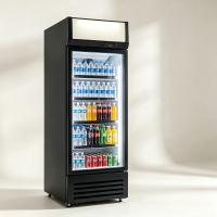China Commercial Glass Door Beverage Cooler with LED Lighting and Digital Temperature Controller for Customizable Advertising for sale