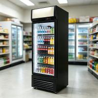 China Commercial Glass Door Beverage Cooler with LED Lighting and Digital Temperature Controller for Customizable Advertising for sale