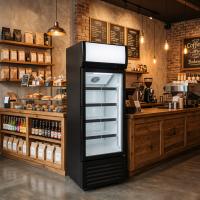 China Commercial Glass Door Beverage Cooler with Adjustable Shelves LED Lighting and Energy Efficient Design for sale