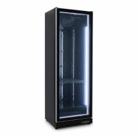 China Upright Glass Door Beverage Cooler with Fan Cooling Digital Temperature Controller and Adjustable Wire Racks for Cafe Store for sale