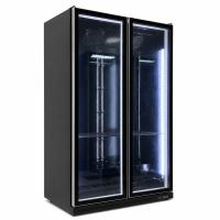 China Double Door Commercial Beverage Cooler with LED Lighting and Digital Controller Display Glass Door Freezer for sale