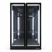 China Double Door Commercial Beverage Cooler with LED Lighting and Digital Controller Display Glass Door Freezer for sale