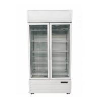 China Vertical Commercial Glass Door Refrigerator with LED Display Lighting Adjustable Shelves and R290 Refrigerant for sale