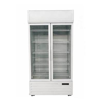 China Digital Temperature Control Glass Door Beverage Cooler with Adjustable Shelves and Energy Saving Display Glass Door Freezer for sale