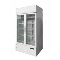 China Commercial Two Glass Door Beverage Display Refrigerator Upright Cooler With LED Lighting and Adjustable Wire Shelves for sale