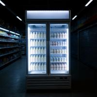 China Commercial Beverage Display Refrigerator with Flexible Shelf Arrangement and LED Interior Lighting in Double Glass Door Cooler for sale