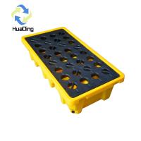 China Plastic HUADING Rotational Molding Spill Pallet 4 Drum Oil Drum Pallet with 4-Way Entry Type for sale
