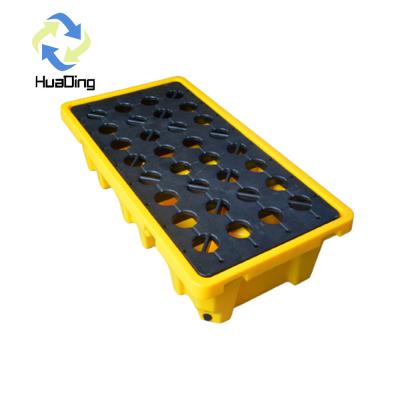 China Plastic HUADING Rotational Molding Spill Pallet 4 Drum Oil Drum Pallet with 4-Way Entry Type for sale