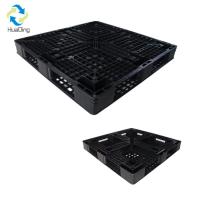 China Dynamic Load of 0.8T and 4-Way Entry Type Black Recycled Material Used Plastic Pallet for sale
