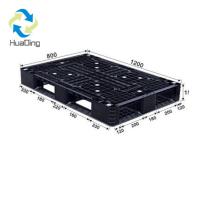 China Dynamic Load of 0.8T and 4-Way Entry Type Black Recycled Material Used Plastic Pallet for sale