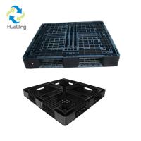 China Dynamic Load of 0.8T and 4-Way Entry Type Black Recycled Material Used Plastic Pallet for sale