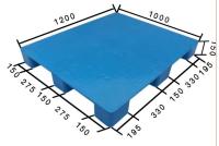 China 9 Feet 1200*1000 Plastic Pallet with Entry 4 Ways and 4Ton Static Load for sale