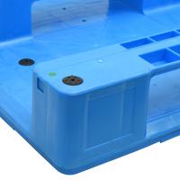 China Hygienic Flat 4 Way HDPE Plastic Pallet with Steel Reinforcement Dynamic Load 1.5T for sale