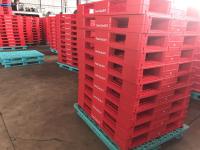 China Blue Color Three Runners Plastic Pallet with Antislip Rubber Inserted Made by HUADING for sale