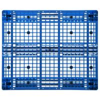 China HUADING Heavy Duty Single Face Blue HDPE Euro Plastic Pallet with Steel Reinforcement for sale