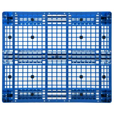 China HUADING Heavy Duty Single Face Blue HDPE Euro Plastic Pallet with Steel Reinforcement for sale