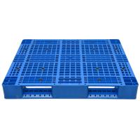 China HUADING Heavy Duty Single Face Blue HDPE Euro Plastic Pallet with Steel Reinforcement for sale