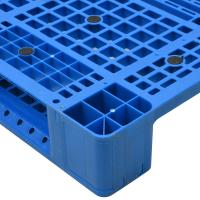 China HUADING Heavy Duty Single Face Blue HDPE Euro Plastic Pallet with Steel Reinforcement for sale