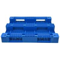 China HUADING Heavy Duty Single Face Blue HDPE Euro Plastic Pallet with Steel Reinforcement for sale