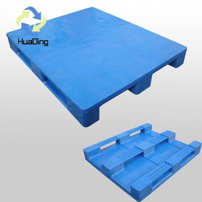 China HUADING HDPE Floor Plastic Pallet for Warehouse Racking Single Faced Style 4-way Entry for sale