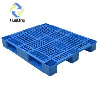 China Blue/green Metal Reinforcement Euro Single Side Plastic Pallet for Warehouse Racking for sale