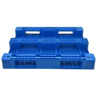 China Blue/green Metal Reinforcement Euro Single Side Plastic Pallet for Warehouse Racking for sale