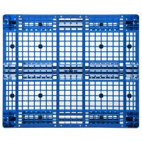 China Blue/green Metal Reinforcement Euro Single Side Plastic Pallet for Warehouse Racking for sale