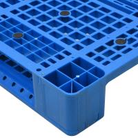 China Blue/green Metal Reinforcement Euro Single Side Plastic Pallet for Warehouse Racking for sale