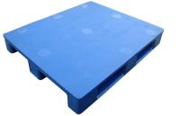 China Three Skids Euro HDPE Plastic Pallet for Racking by HUADING Blue or Requested Color for sale