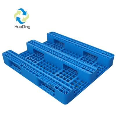 China Single Faced HUADING 1210 Three Runners Recycled Plastic Pallet for Logistic Shipping for sale